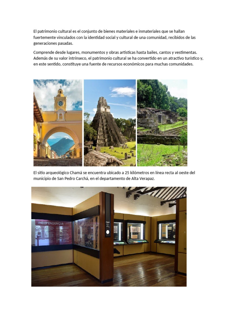 El Patrimonio Cultural Es El Conjunto de Bienes Materiales e Inmateriales Que Se Hallan ...