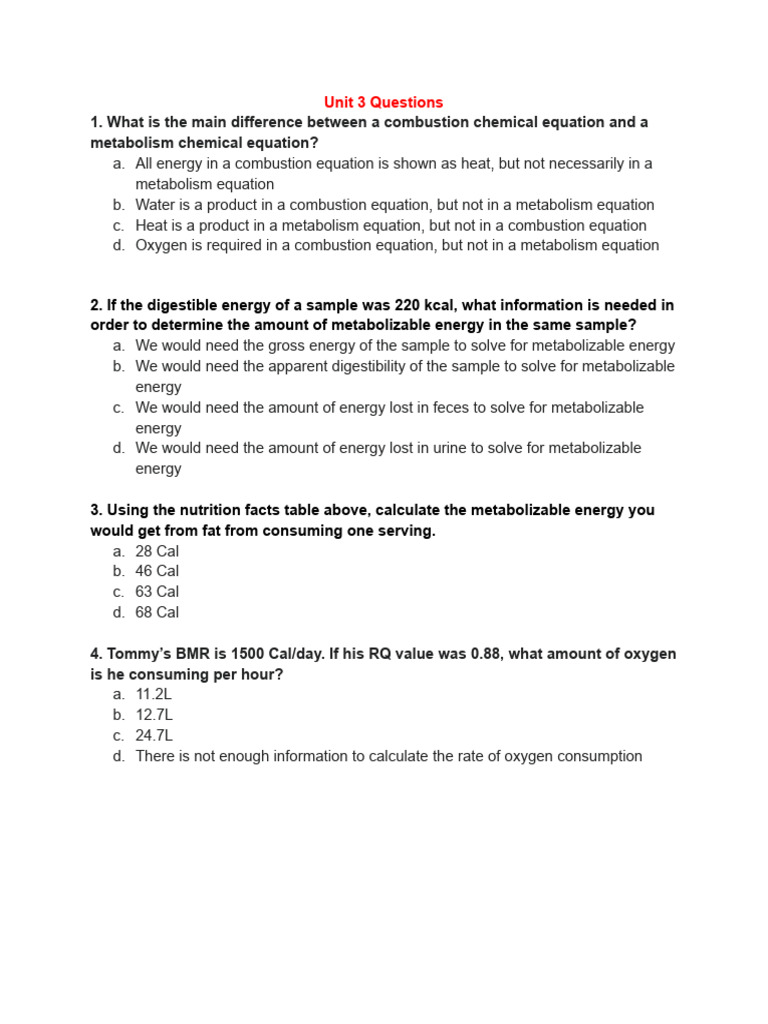 Unit 3 Questions | PDF