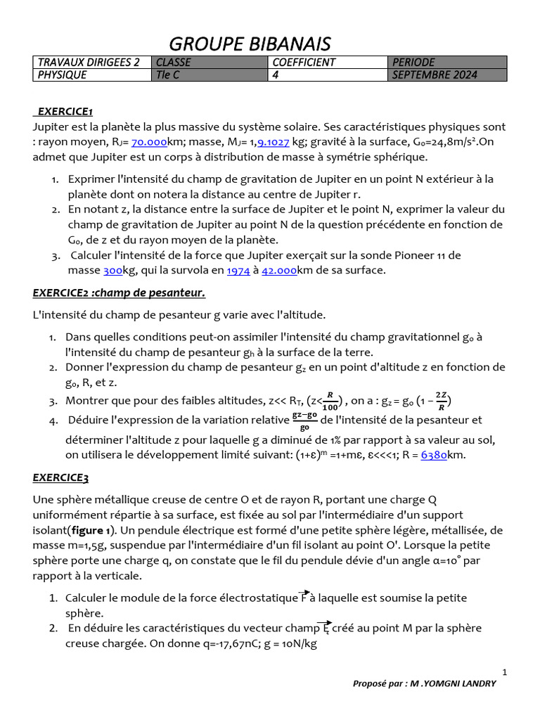 Physique Tle Interactions | PDF