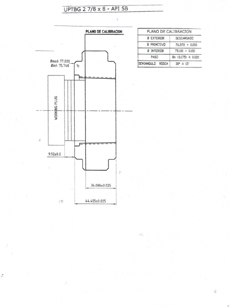 Calibre Rosca TBG Api 8 RD-1 | PDF