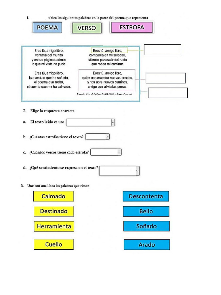 Poema, estrofa y verso 1 | PDF