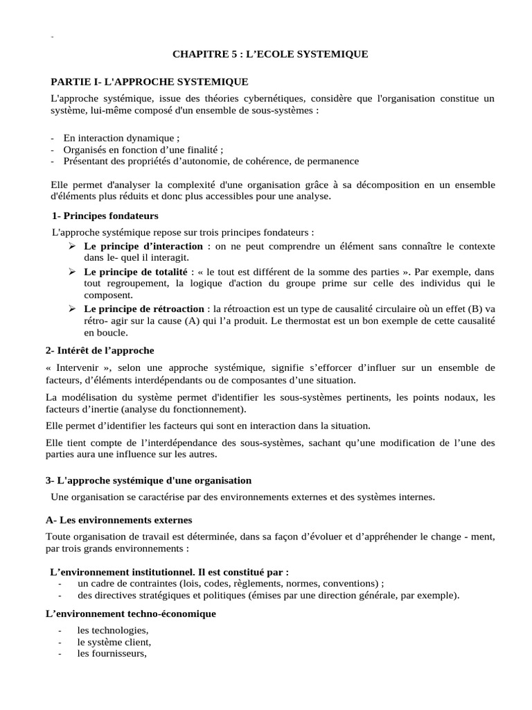 5CHAP5 Ecole Systemique | PDF