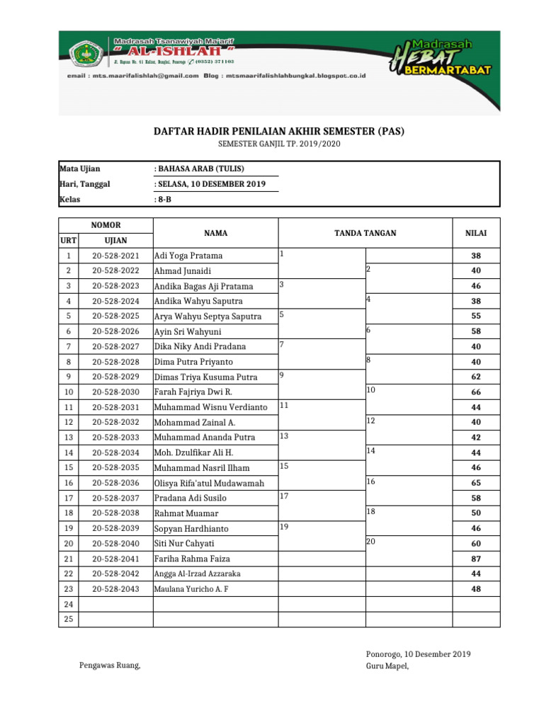 Bhs Arab__8b__Nilai PAS | PDF