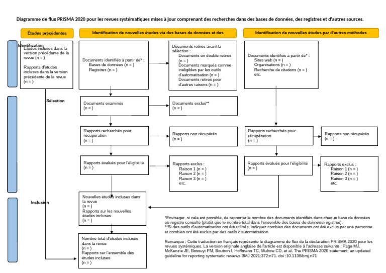 PRISMA 2020 Flow Diagram Updated SRs V2-En Us-Fr | PDF