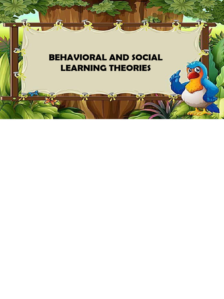 Behavioral and Social Learning Theories of Skinner | PDF | Behaviorism ...