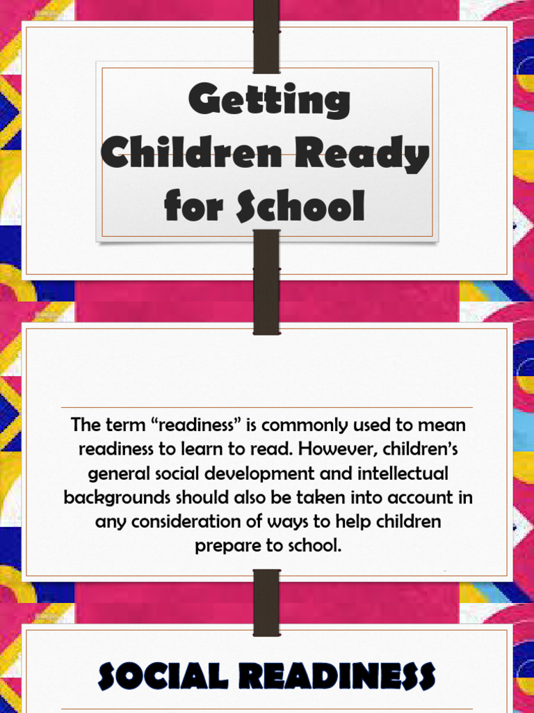 Getting Children Ready For School | PDF | Preschool | Wellness