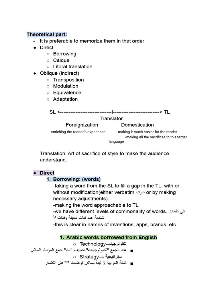 Environmental Translation Notes | PDF