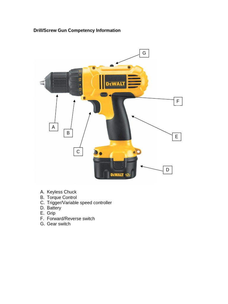 Cordless Drill Info Sheet | PDF