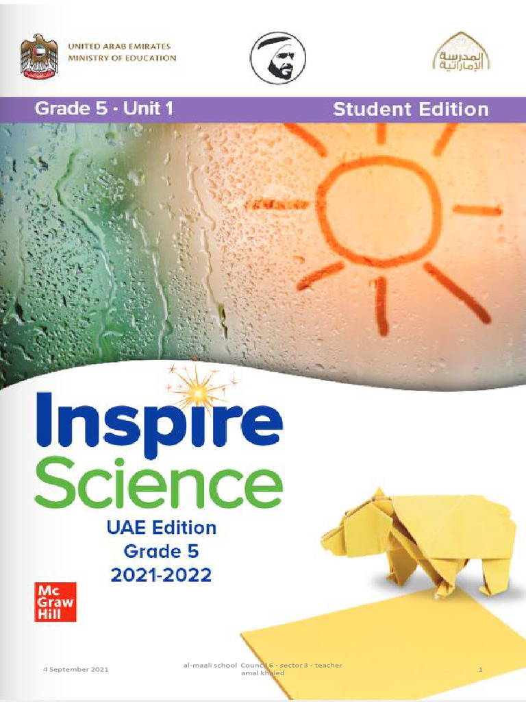 Inspire Science Grade 5 Answers | PDF | Senses | Matter