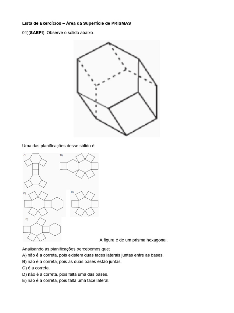 Lista de Exercicios 3. Ano Matem-Tica | PDF