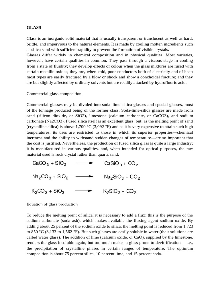 Glass For BLD 222 | PDF