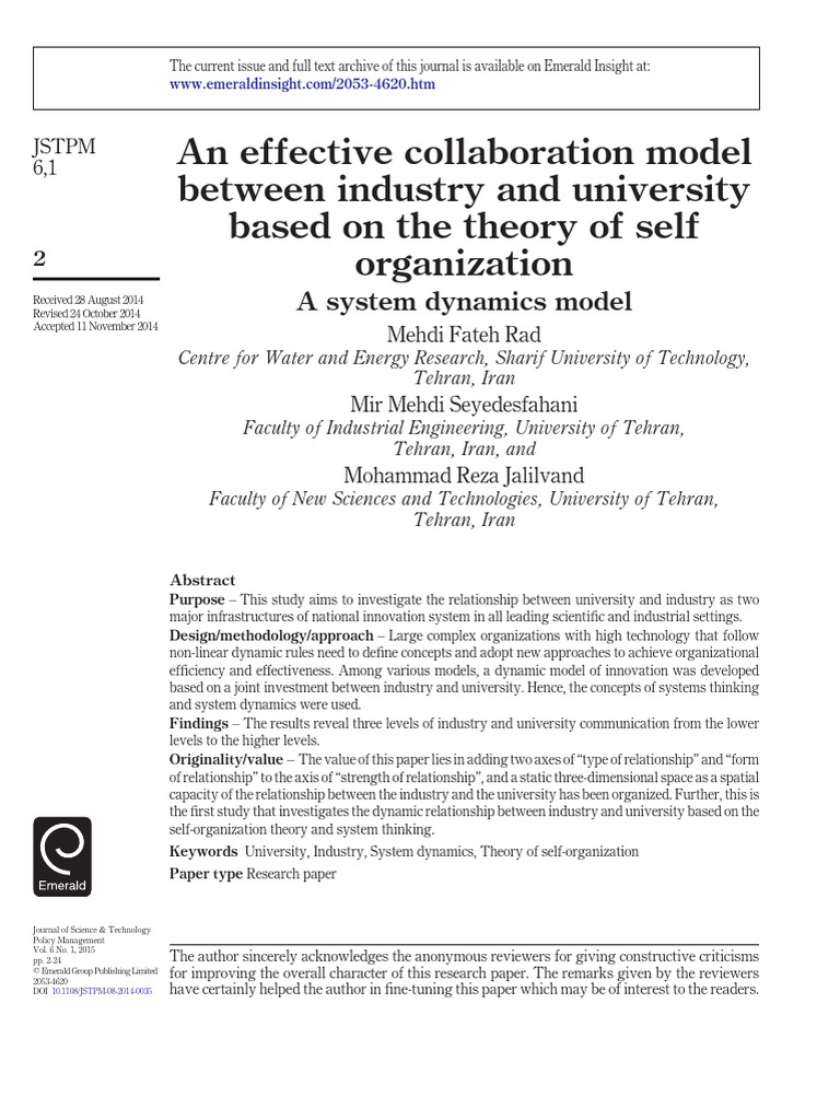 An Effective Collaboration Model Between Industry and University Based ...