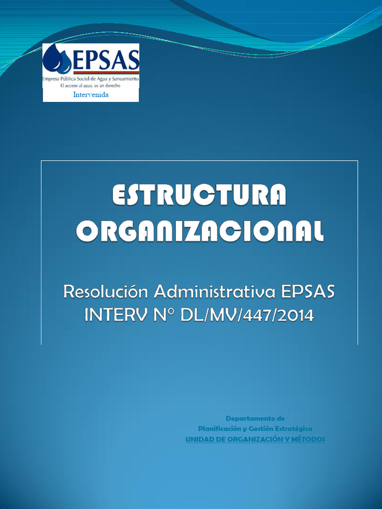 Estructura Organizacional de EPSAS | PDF | Planificación | Gestión estratégica