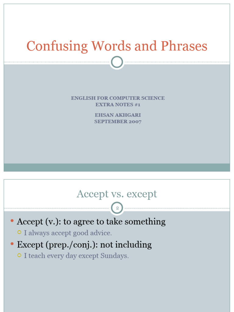 English For IT Confusing Words and Phrases | PDF