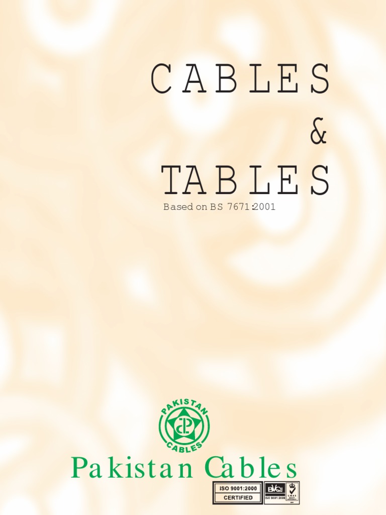Pakistan Cables: Cables and Tables Guide | PDF | Electrical Conductor ...