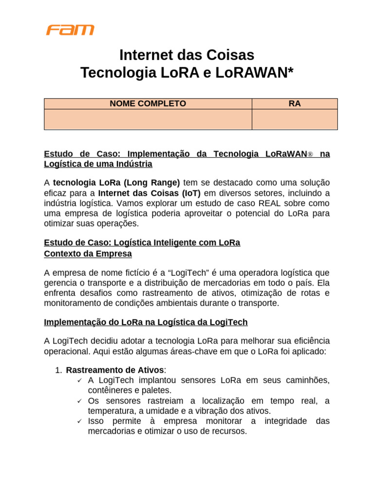 ESTUDO DE CASO - Aula 3 - IoT - LoRA | PDF