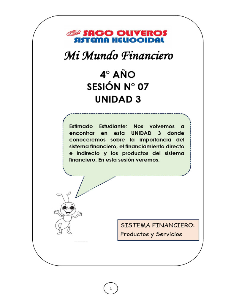 Sesion 7 - Mi Mundo Financiero - Versión Final | PDF | Bancos | Sistema ...