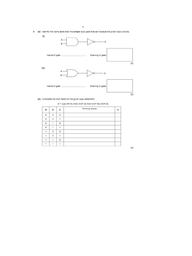 Logic Gates Questions Igcse Computer Science - 101722 | PDF
