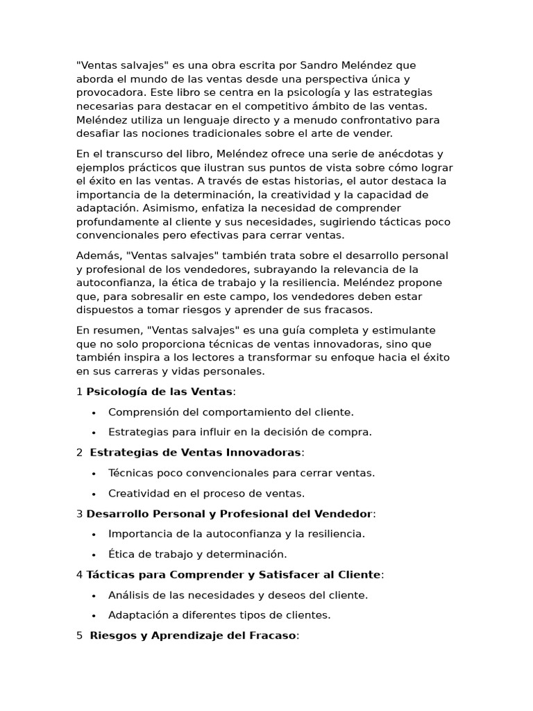 Ventas Salvajes | PDF