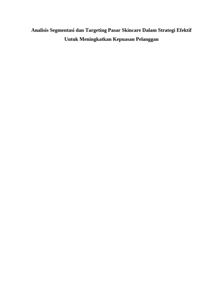 Segmenting Sustainable Skincare | PDF