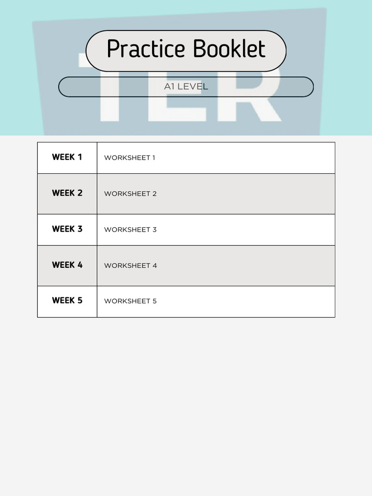 Practice Booklet A1 - PAMELA | PDF