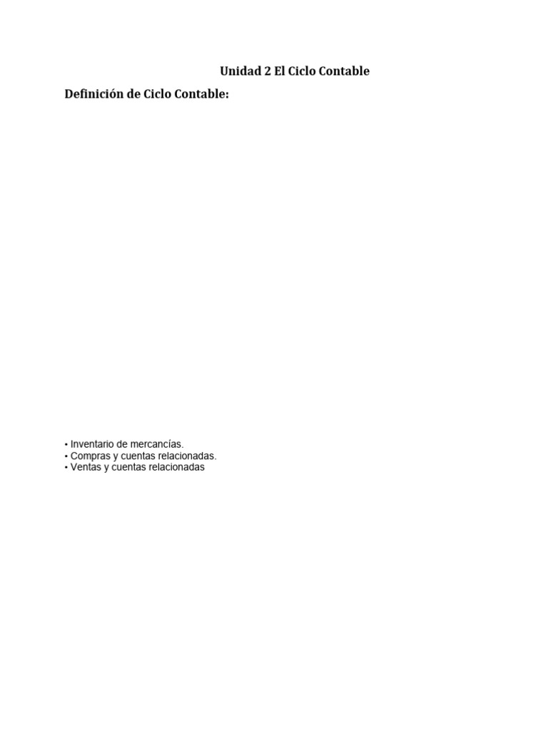 Unidad 2 El Ciclo Contable | PDF