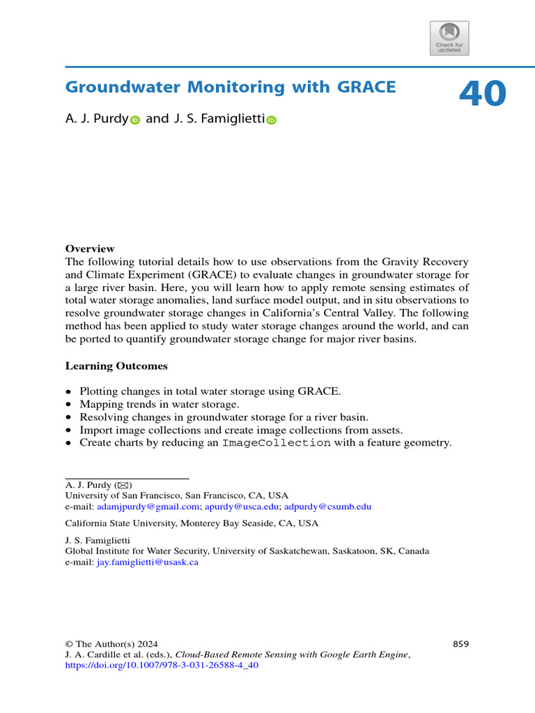 Groundwater Monitoring With GRACE | PDF