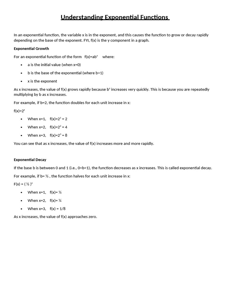 Understanding Exponential Functions | PDF