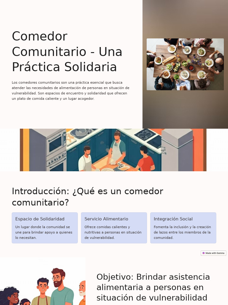 Comedor Comunitario Una Practica Solidaria | PDF