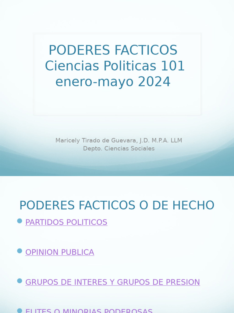Poderes Facticos | PDF