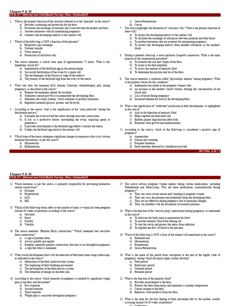 Chapter 9&10 - NotebookLM - Practice Questions (NO ANSWER) | PDF