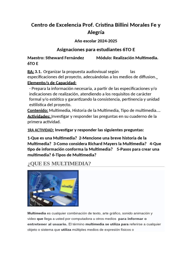 Multimedia Definicion 6to e | PDF