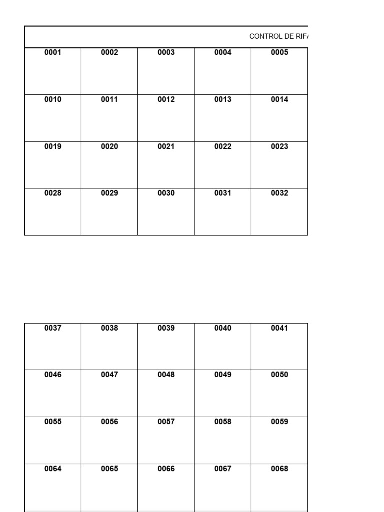 CONTROL DE RIFA | PDF