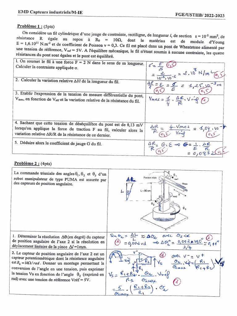 Correction EMD 2023CAPTEUR | PDF