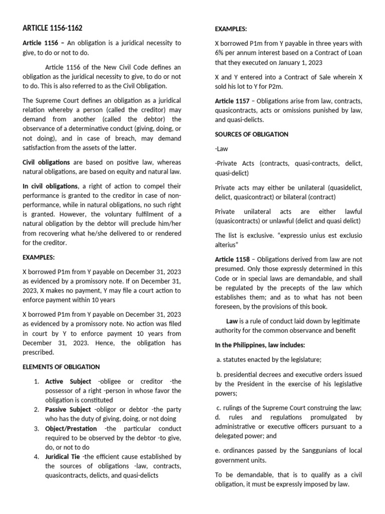 Article 1156-1162 | PDF