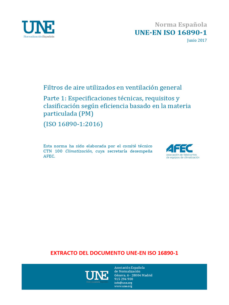 (Ex) Une-En Iso 16890-1 2017 | PDF