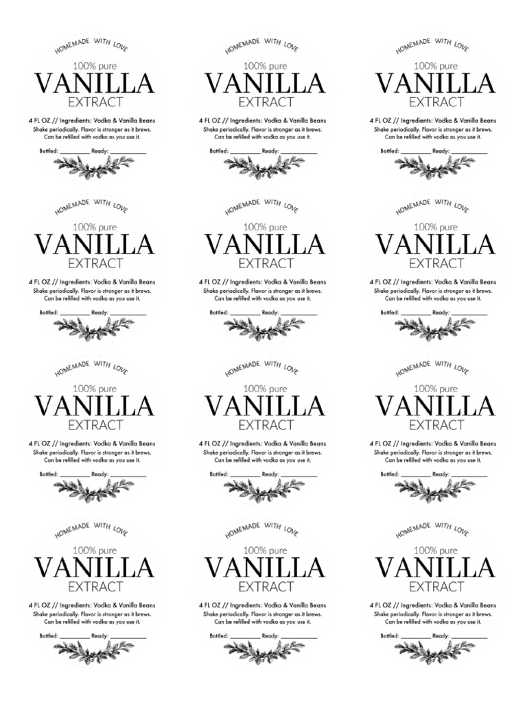Vanilla Label Template | PDF
