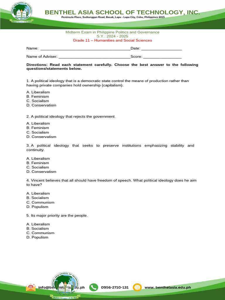 TQs-Midterm Exam in PolGov | PDF