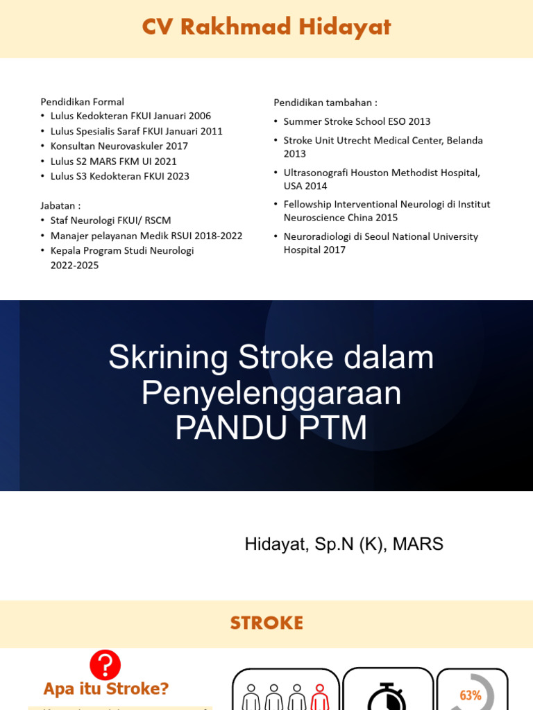 Skrining Stroke Dalam Penyelenggaraan PANDU PTM | PDF
