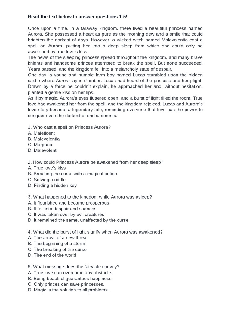 Read The Text Below To Answer Questions 1 | PDF