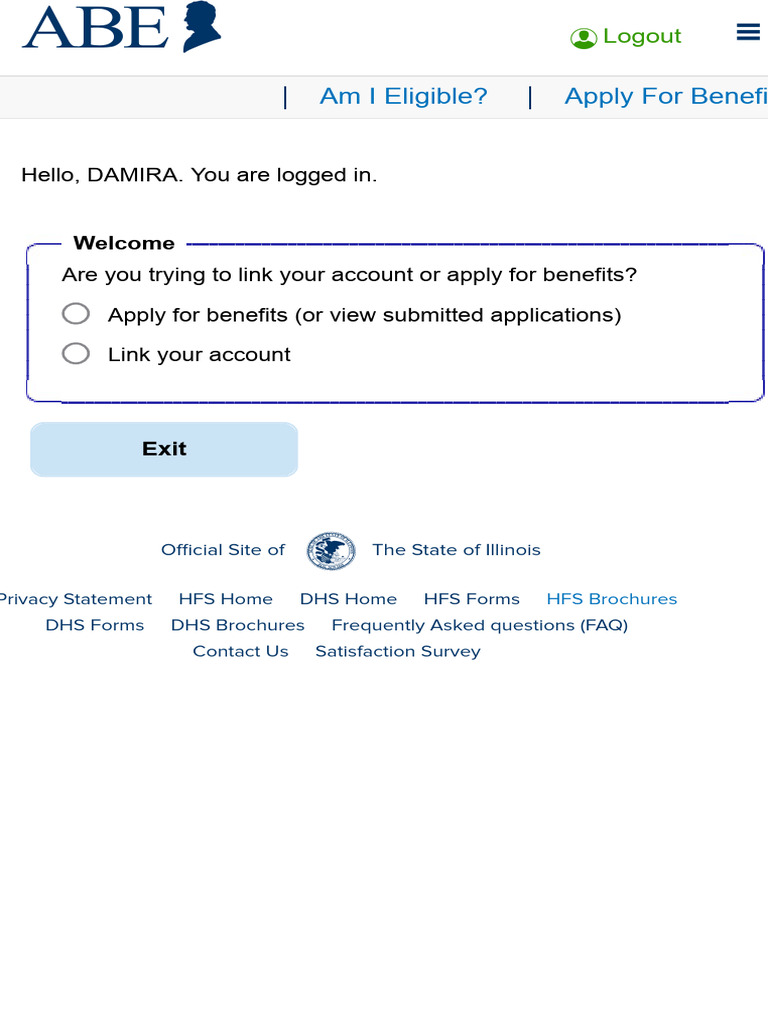 Illinois - Gov - IL Application For Benefits Eligibility (ABE) Account ...