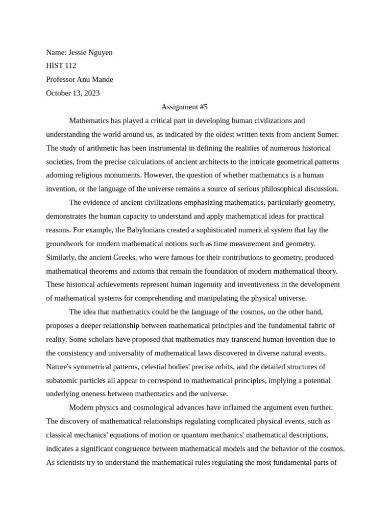 HIST112 Assignment5 | PDF