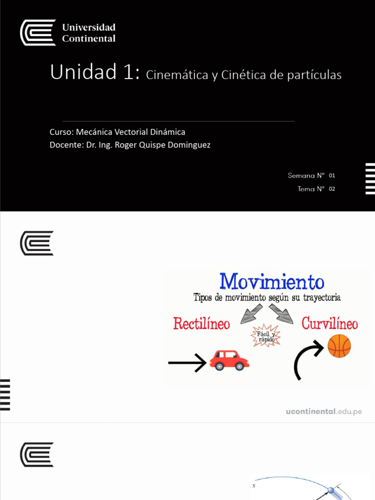 Unidad 01_2_Cinemática de partículas - movimiento curvilíneo_2-1 | PDF