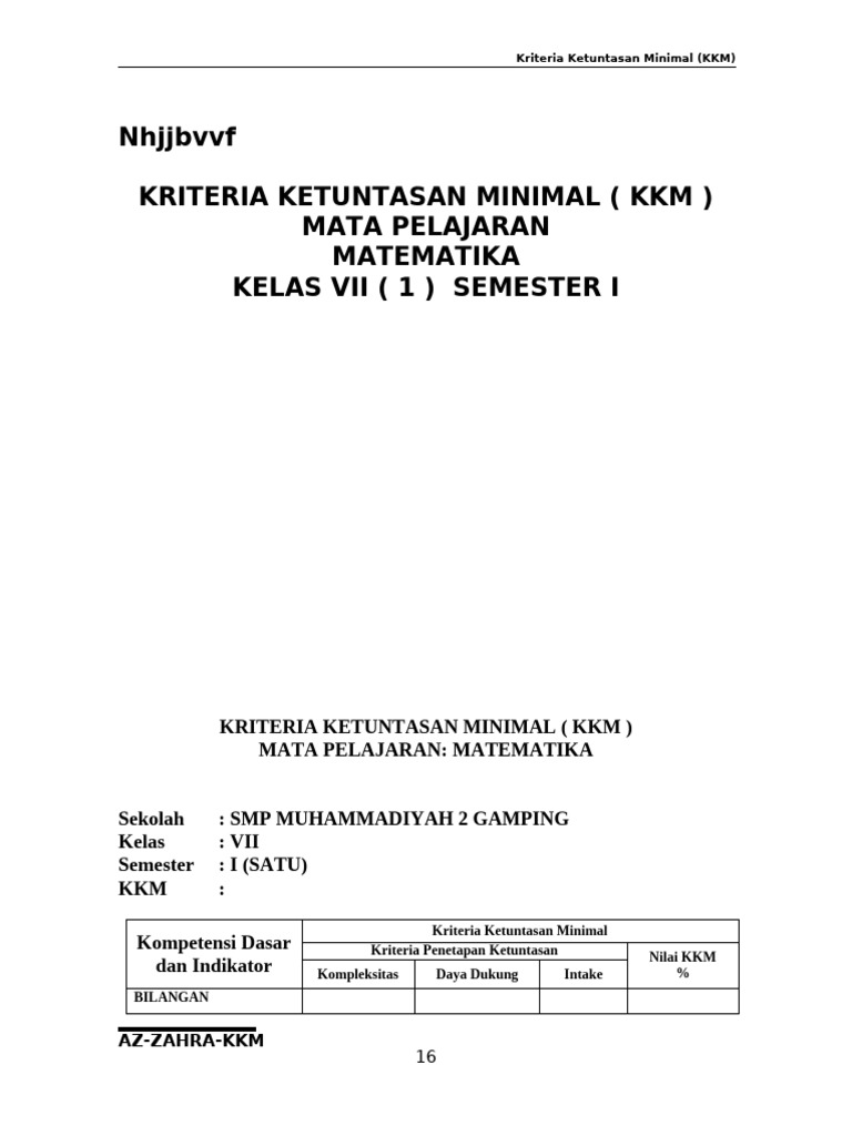 KKM SMP MTK | PDF