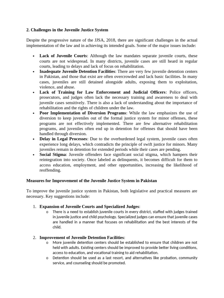 Juvenile Justice System | PDF