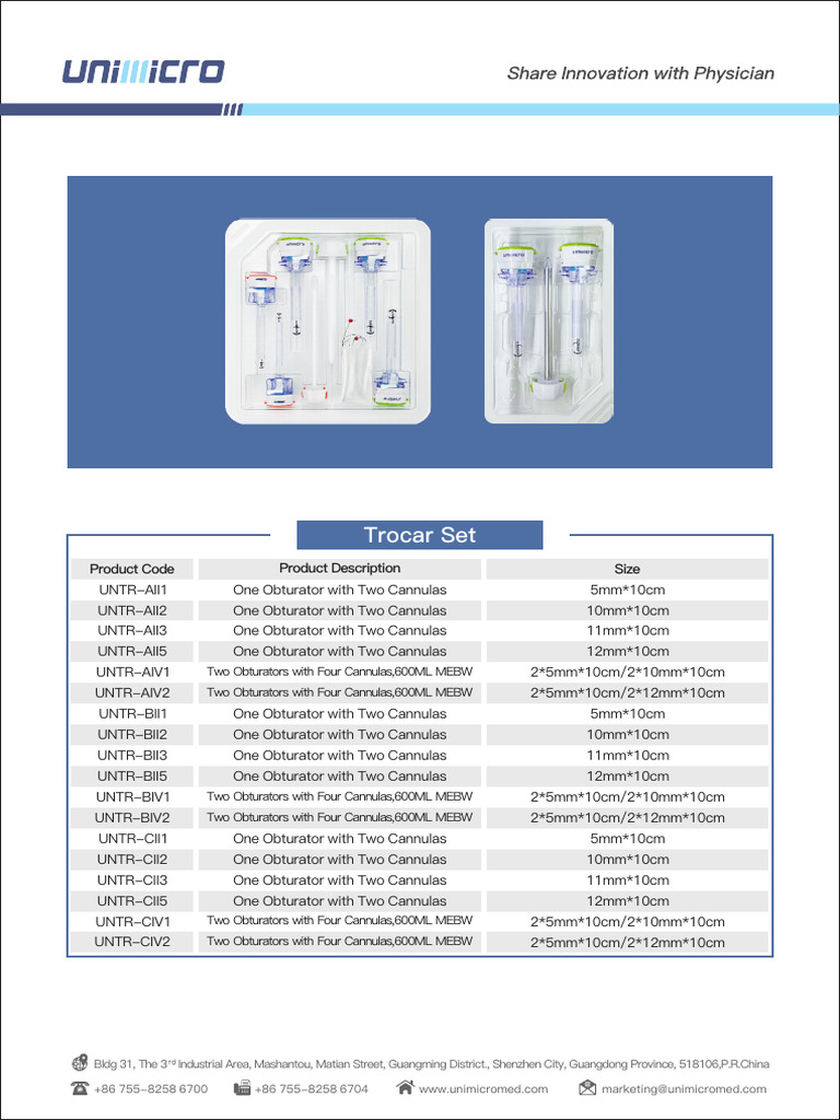 Full-Detachable Trocar Sets k2 | PDF
