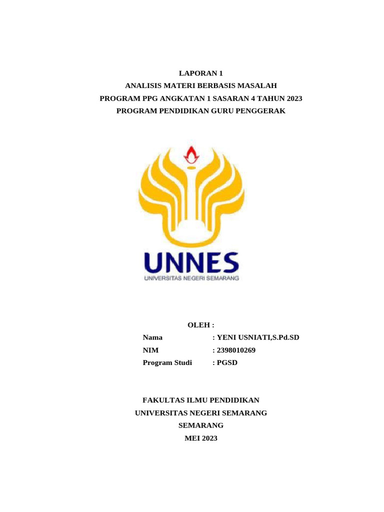 Laporan 1 Analisis Berbasis Masalah | PDF