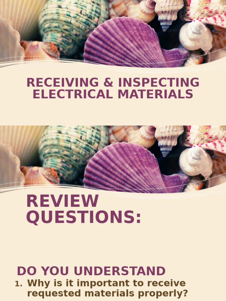 Activity RECEIVING & INSPECTING ELECTRICAL MATERIALS | PDF