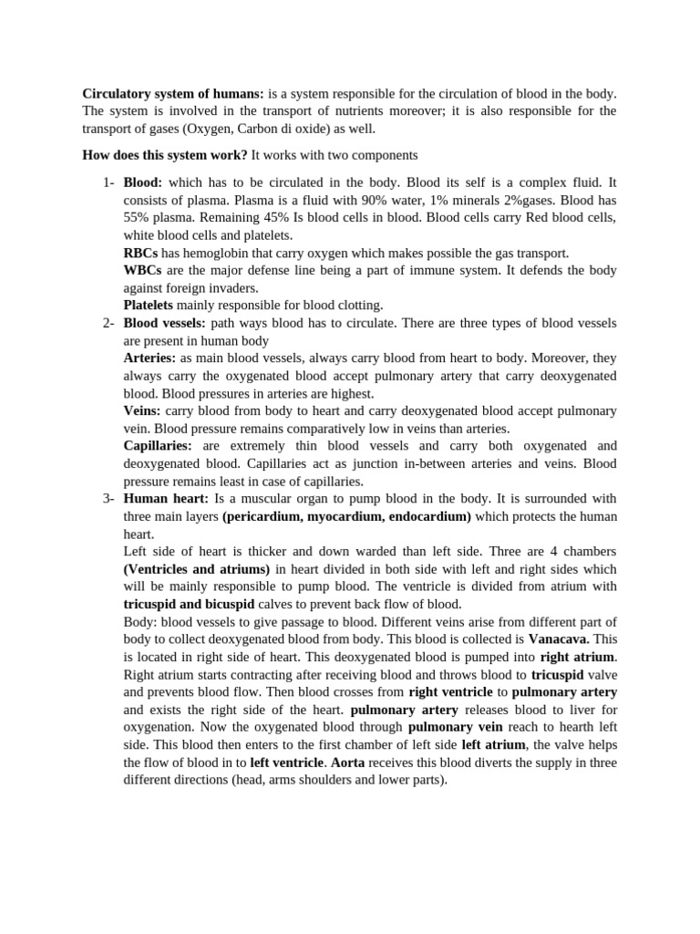 Circulatory System | PDF