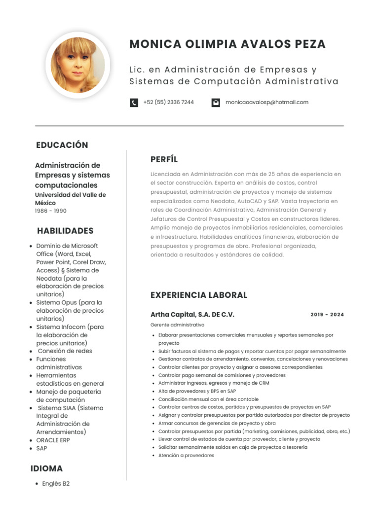 Currículum Mónica | PDF